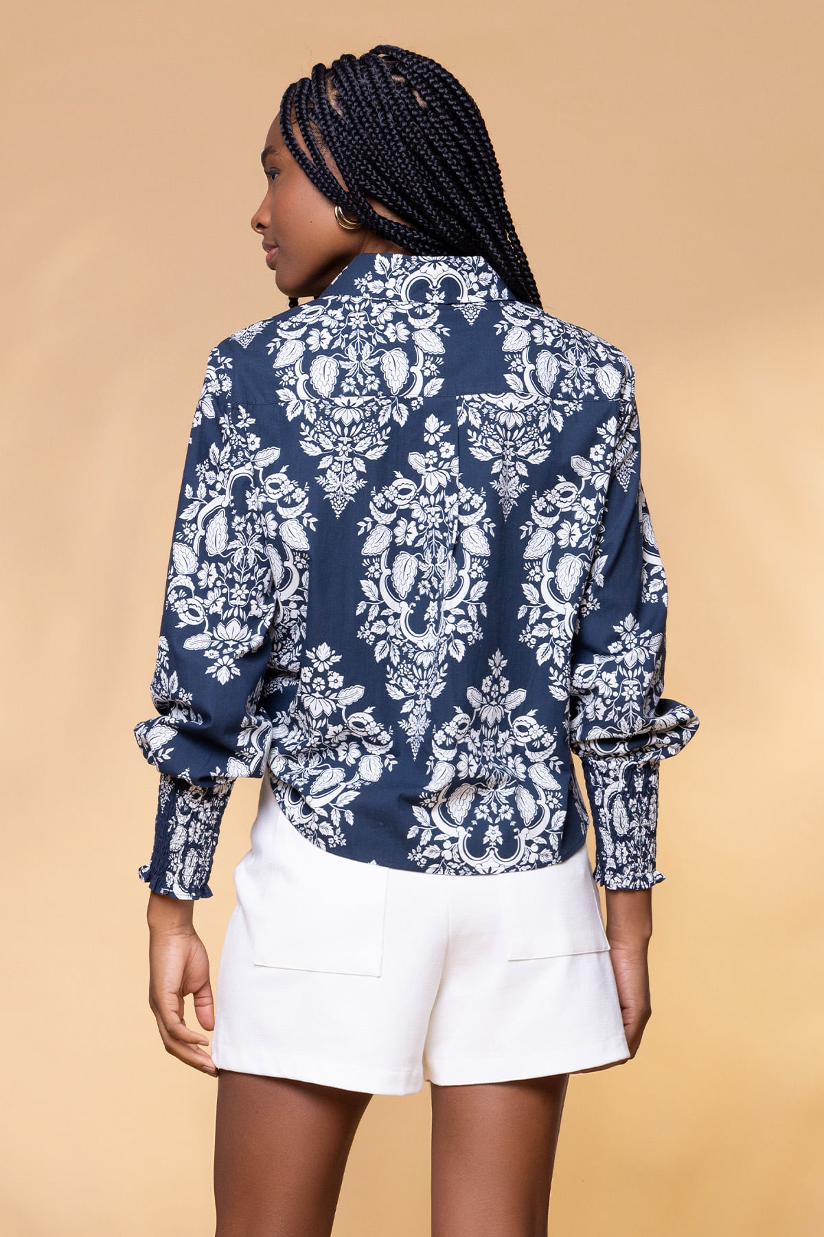 CAMISA TRICOLINE ESTAMPADO - MARINHO - Loja Pusco