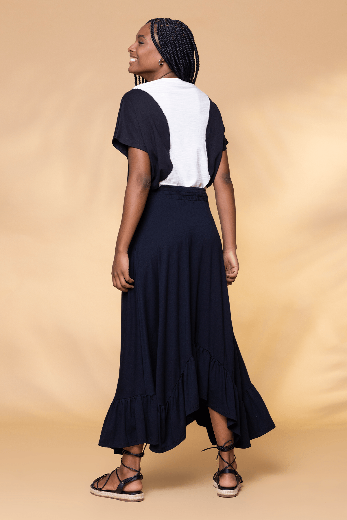 SAIA MALHA BABADO - PRETO - Pusco